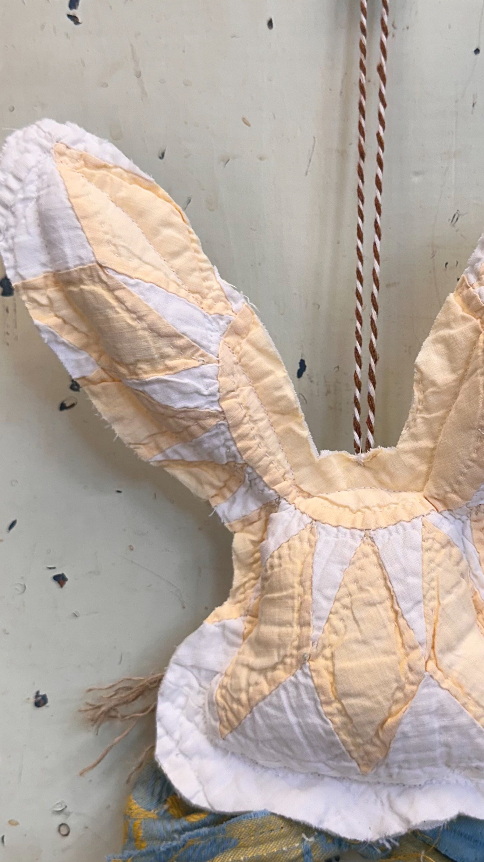 Handmade Quilted Bunny, Easter Bunny, Vintage Fabric Bunny, Spring ...