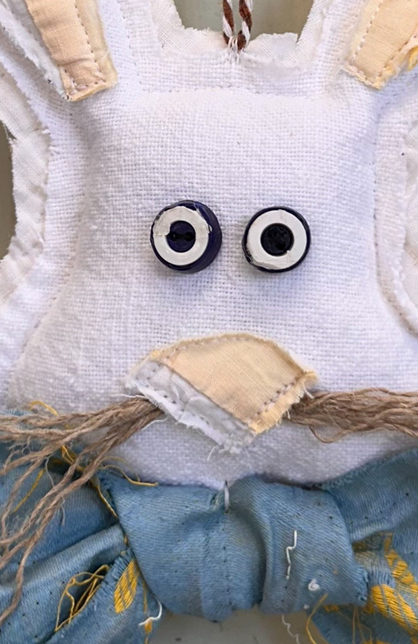 Handmade Quilted Bunny, Easter Bunny, Vintage Fabric Bunny, Spring ...