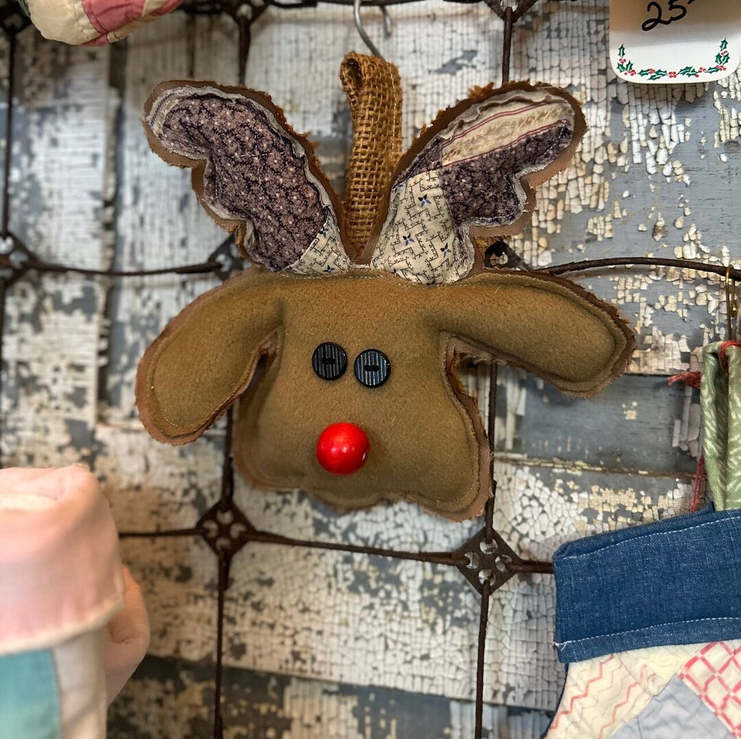 Handmade Quilted Reindeer Ornament - Etsy