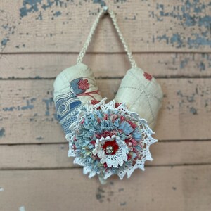 Handmade Quilted Bunny, Easter Bunny, Vintage Fabric Bunny, Spring ...