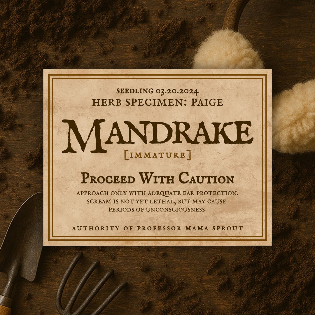 Custom Mandrake Label, Halloween Costume Prop for Baby (canva Template ...