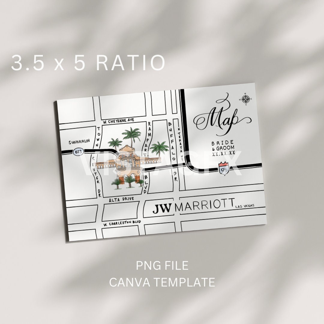 Las Vegas Wedding Map, JW Marriott Las Vegas Resort & Spa, Destination ...