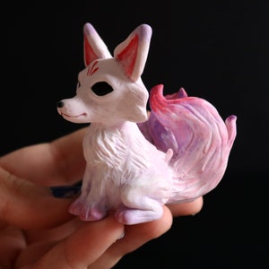 Baby Kitsune Figure (3 Tailed Japanese Yokai Fox) - Etsy