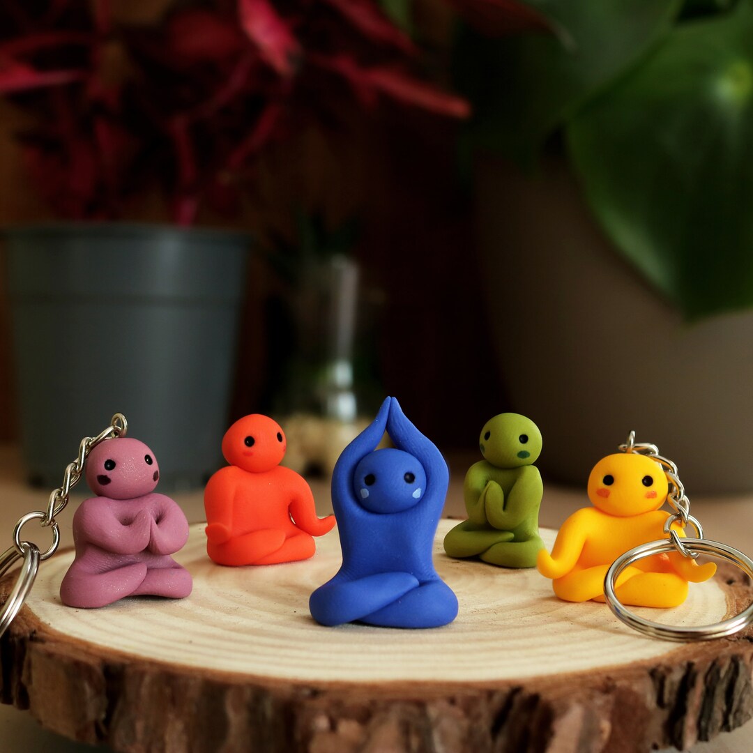 Yoga Relaxing Figure or Keychain, Namaste - Etsy