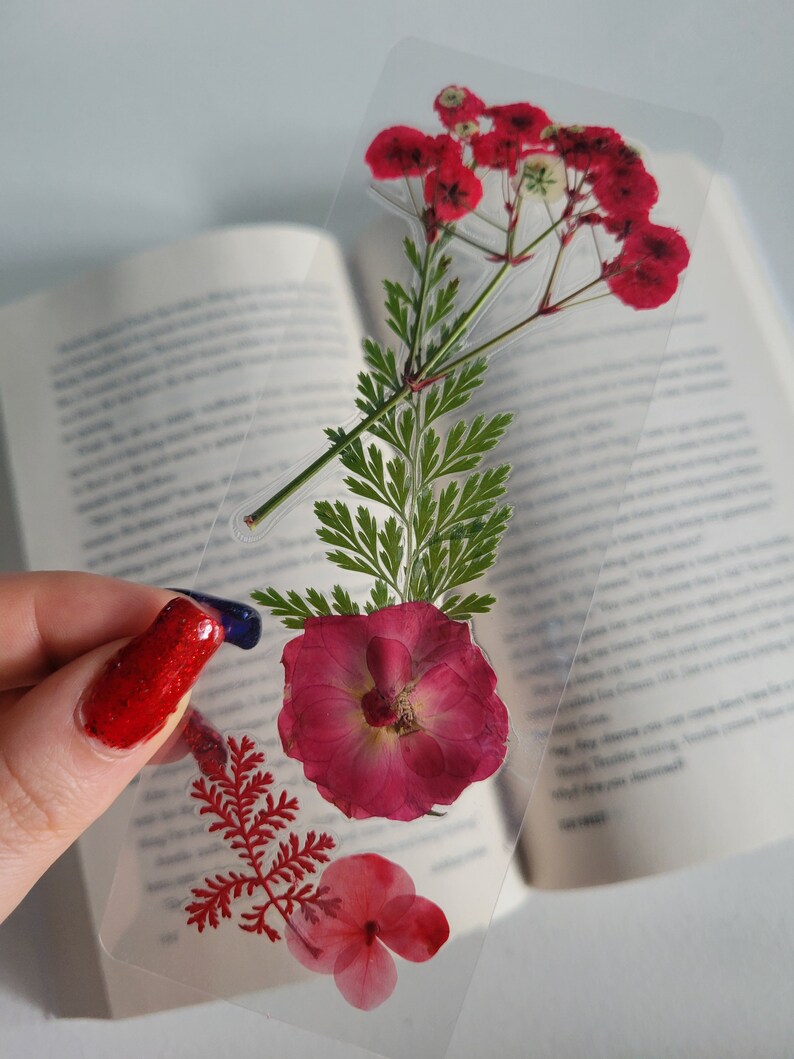 Pressed Flower Laminated Bookmark | Real Dried Flowers | Handmade ...