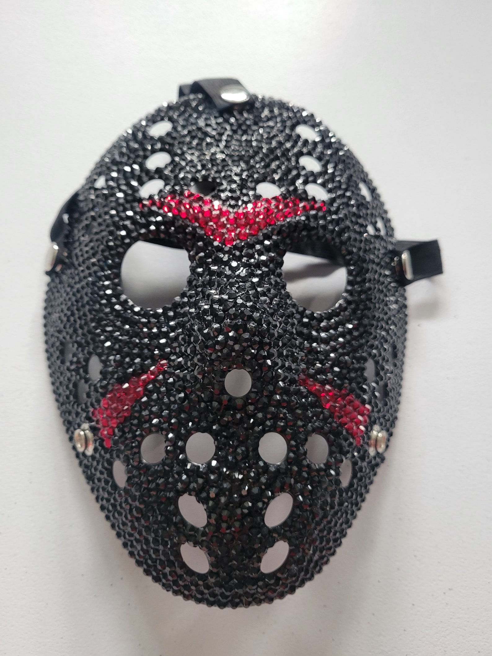 Jason Voorhees Mask Black Hand Jeweled Original Art Friday the 13th - Etsy