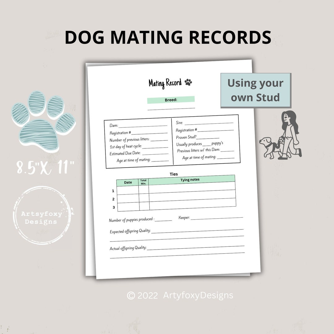 Using Your Own Stud Record, Dog Mating Records, Stud Dog Records ...