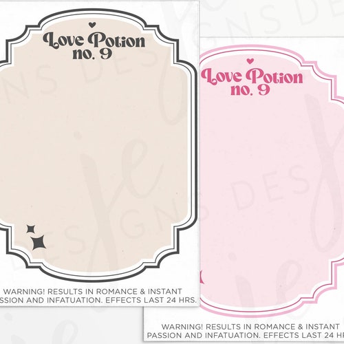 Cupid's Love Potion 3x2 Gift Tag With Warning Label - Etsy