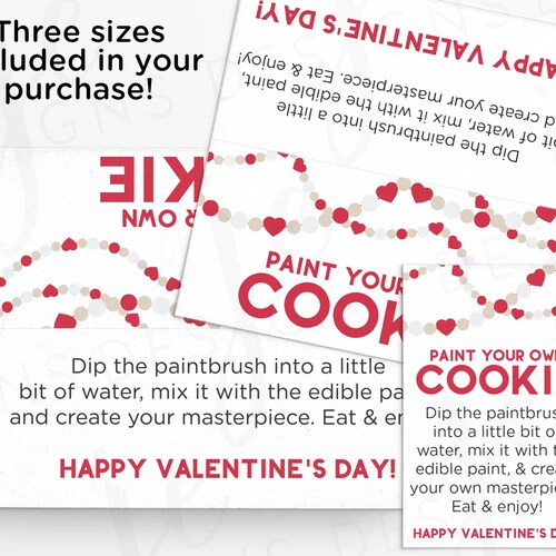 Printable Valentine's Day Paint Your Own Cookie Bag - Etsy