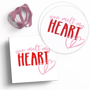 You Melt My Heart 2x2" Square and Circle Tag | Printable | Instant ...