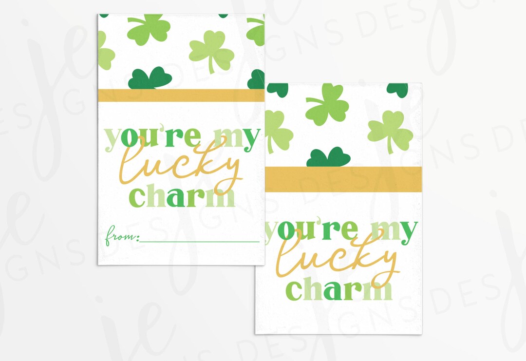 You're My Lucky Charm 3x2" Gift Tag With Green Clovers | Cookie ...