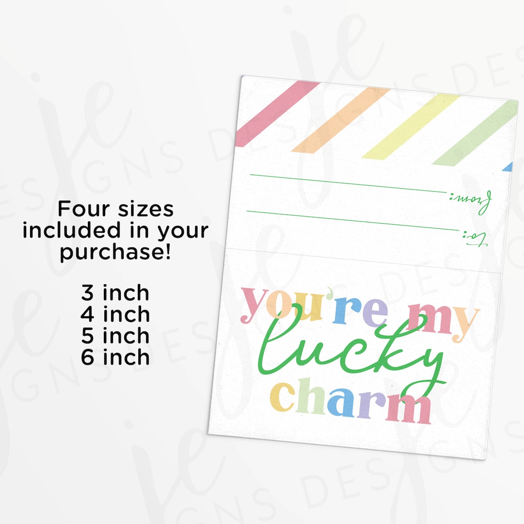 You're My Lucky Charm Treat Bag Toppers in 4 Sizes | Rainbow Font Mix ...