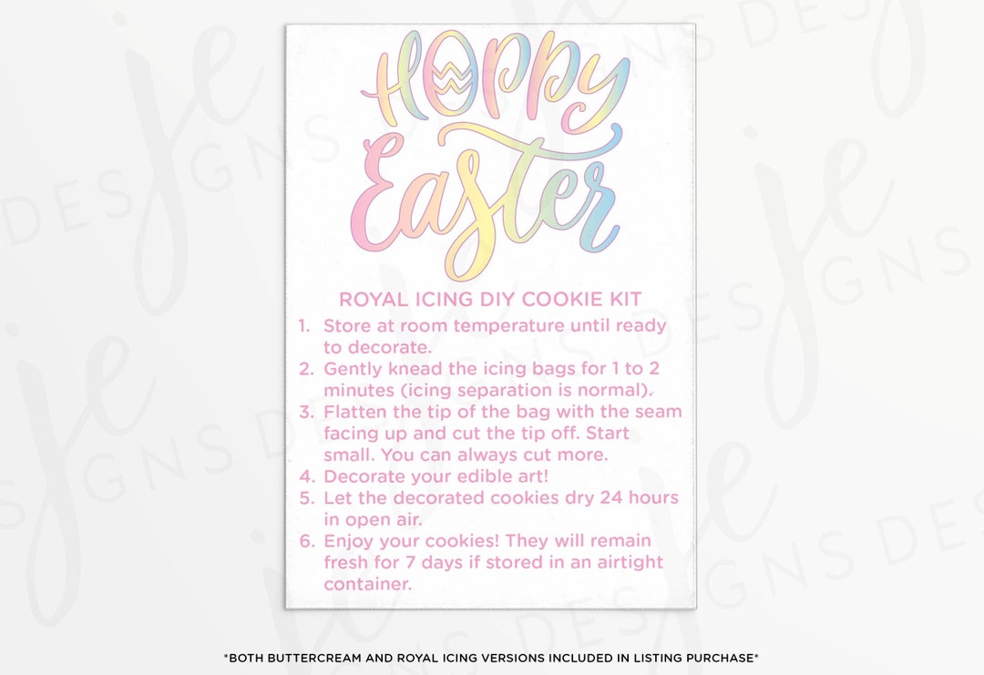 Hoppy Easter Royal Icing and Buttercream DIY Cookie Kit Instructions 3 ...