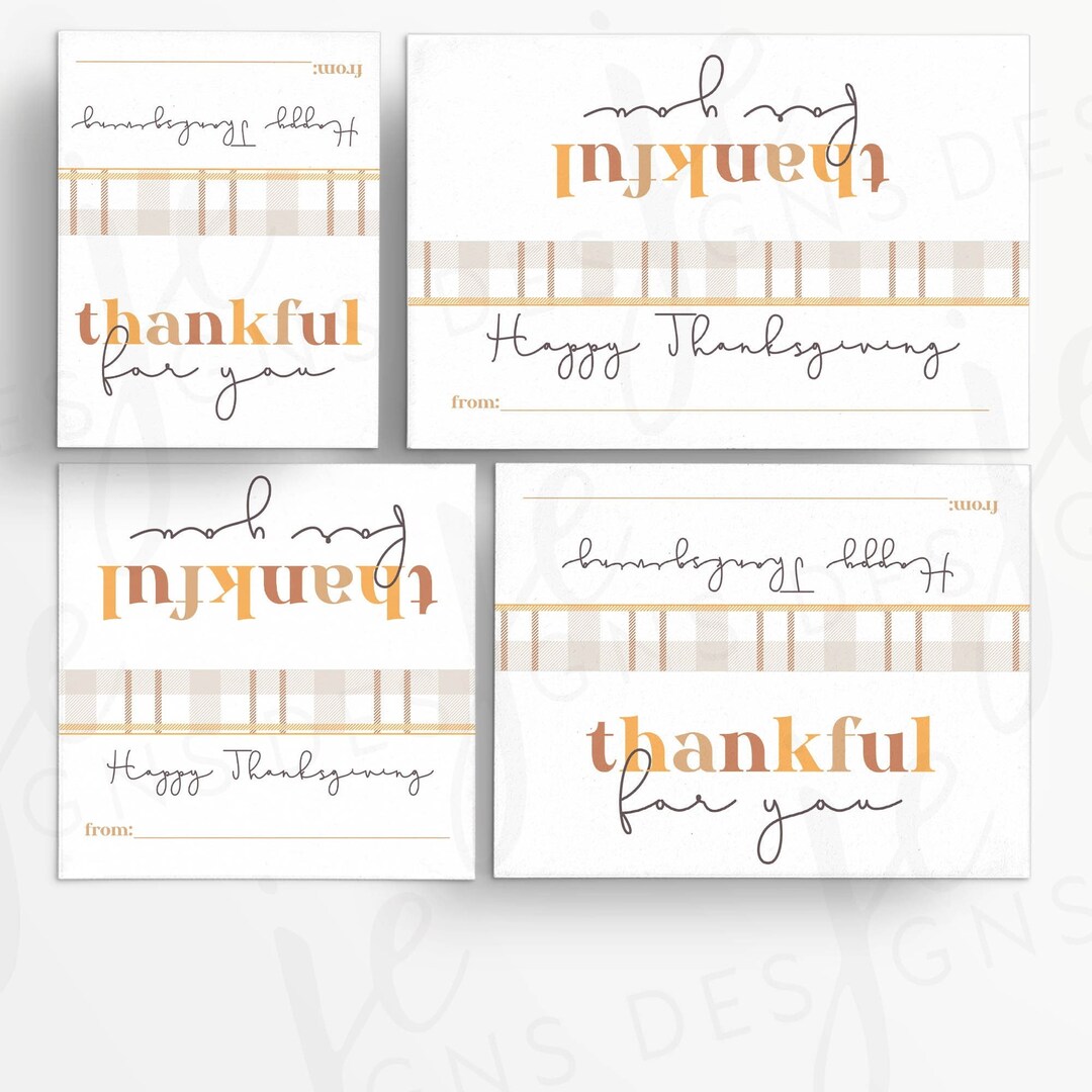 Thanksgiving Generic 'thankful for You' Treat Bag Toppers in 4 Sizes ...
