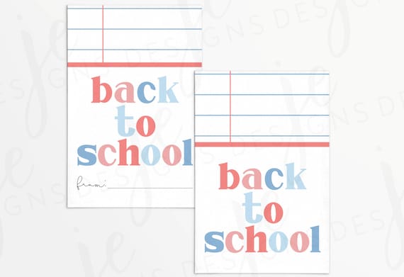 Back to School 3x2 Tag with Lined Notebook Paper | Etsy