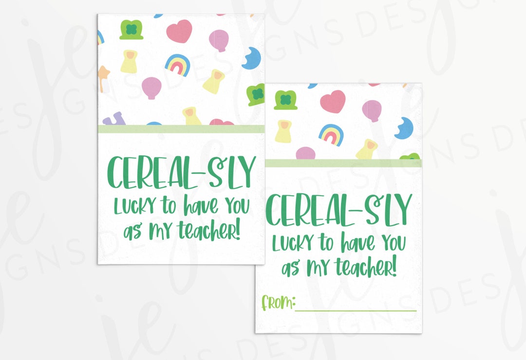 Cereal-sly Lucky to Have You as My Teacher 3x2" Gift Tag | Cereal ...