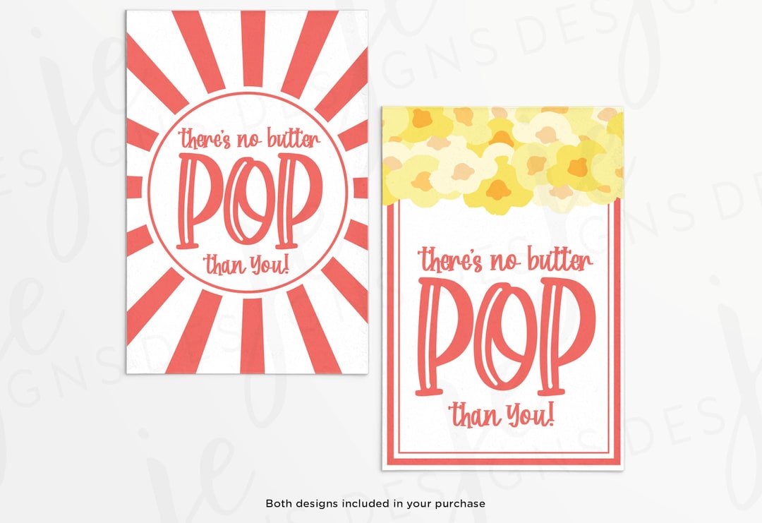 Father's Day "no Butter Pop Than You!" Popcorn-themed 3x2" Gift Tag ...