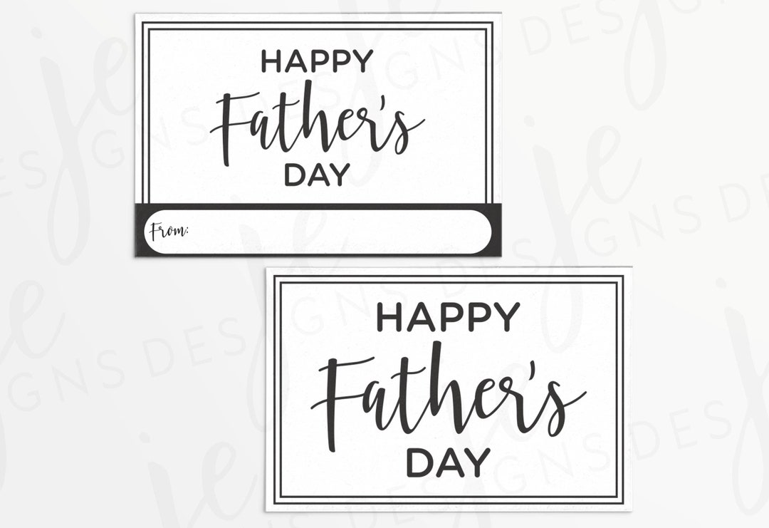 Happy Father's Day! 2x3" Gift Tag | Double Border Font Mix | Printable ...