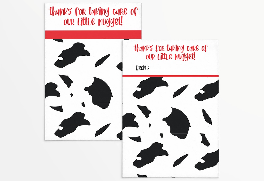 Teacher Appreciation "thank You for Taking Care of Our Little Nugget" 3 ...