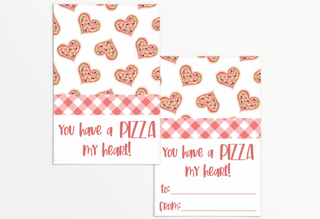 You Have A Pizza My Heart 3x2" Tag With Red Gingham & Pizza Pattern and ...
