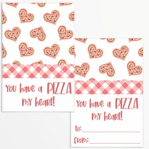 You Have A Pizza My Heart 3x2" Tag With Red Gingham & Pizza Pattern and ...