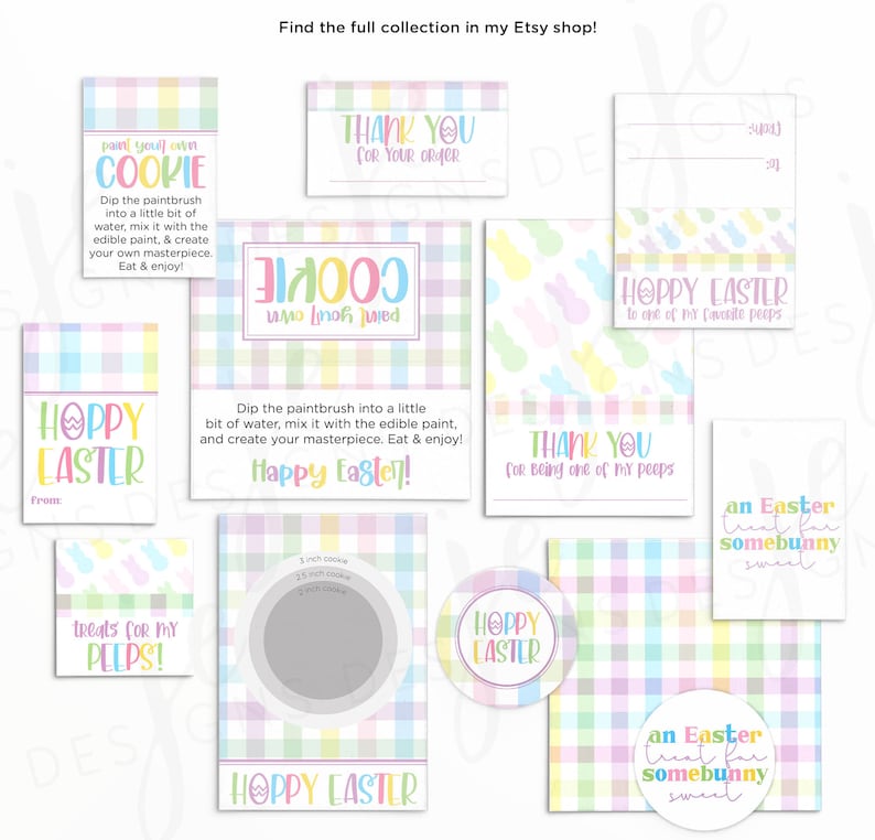 Hoppy Easter Treat Bag Topper in 4 Sizes | Rainbow Plaid Gingham ...