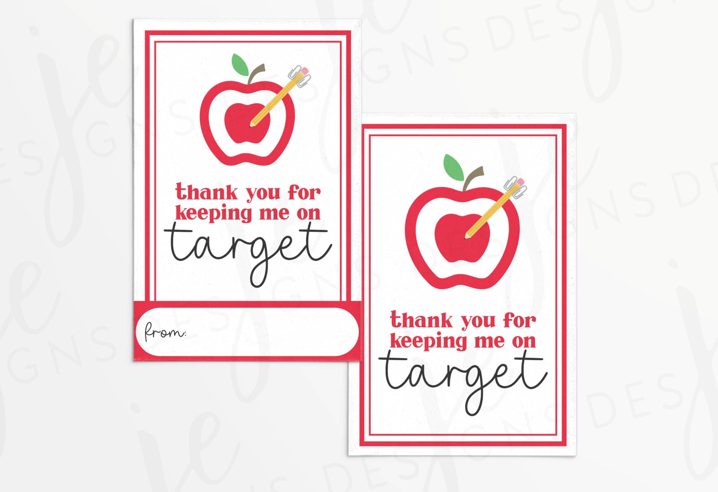 Thank You for Keeping Me on Target 3x2" Gift Tag | Red and Black ...