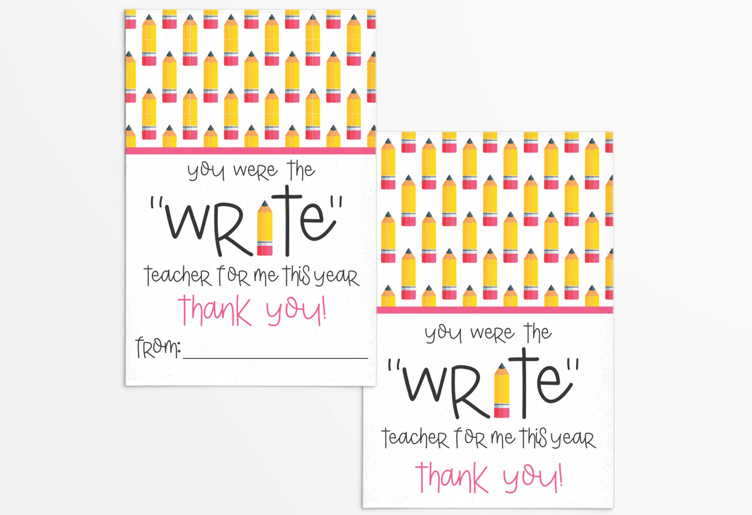 Teacher Appreciation "you Were the Write Teacher for Me This Year" 3x2 ...