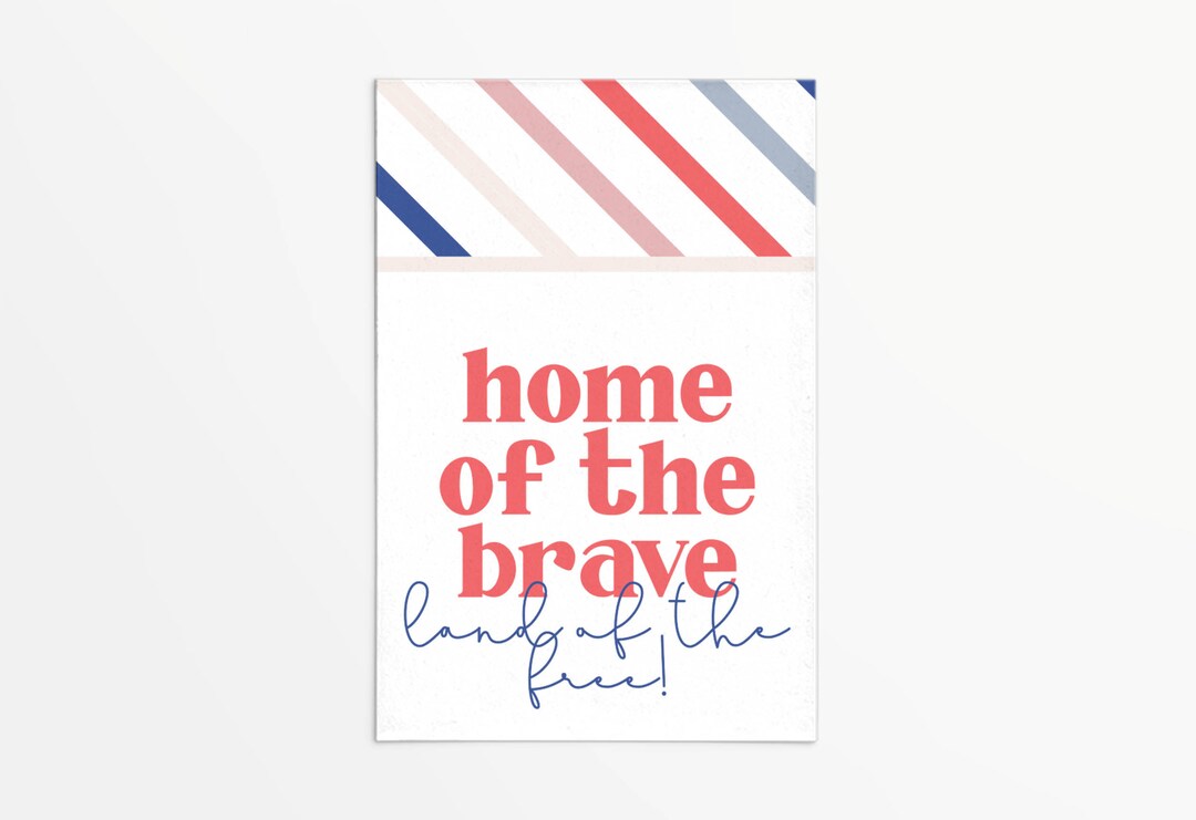 Home of the Brave, Land of the Free 3x2" Tag for 4th of July ...