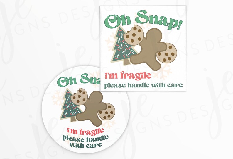2 Printable Christmas Cookies fragile Oh - Etsy