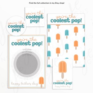 Father's Day "the Coolest Pop" Popsicle-themed 2x2" Gift Tag | Cookie ...