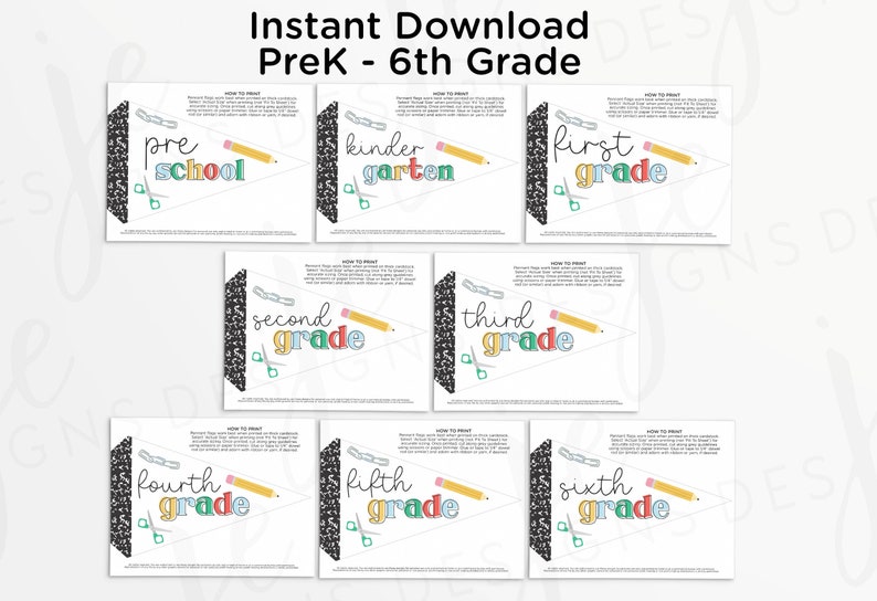 Back to School Pennant Flag Printable | First Day of School | Class ...