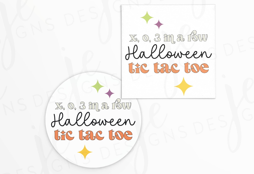 Halloween Tic Tac Toe 2x2" Gift Tag | Happy Halloween | Cookie ...