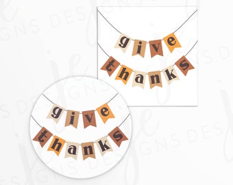 Give Thanks Banner Printable - Etsy