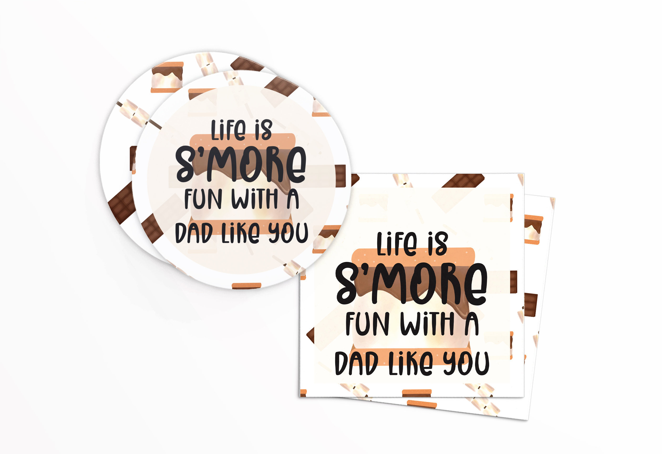 Life is S'more Fun With a Dad Like You 2x2" Square and Circle Tag With ...