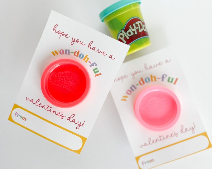 Printable Play Dough Valentine Card | 3.5x5" With From Line for Gifting ...