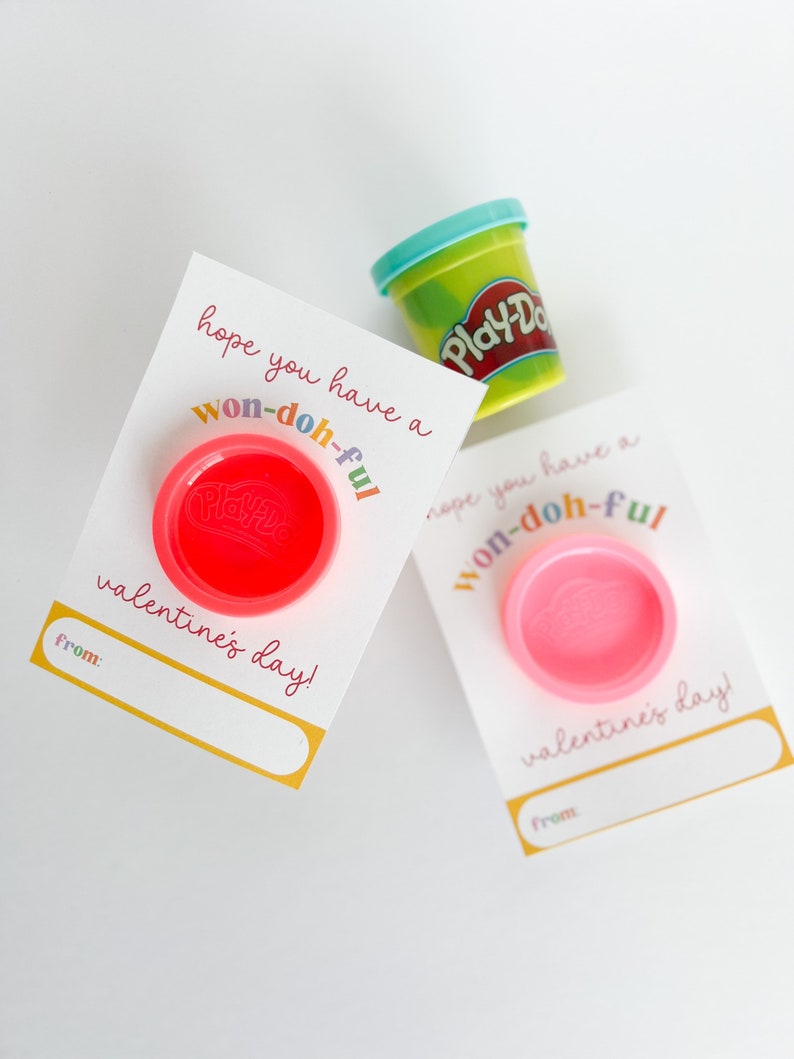 Printable Play Dough Valentine Card 3.5x5 With From - Etsy