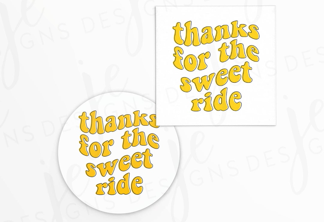 Thanks for the Sweet Ride 2x2" Gift Tag for School Bus Drivers | End of ...