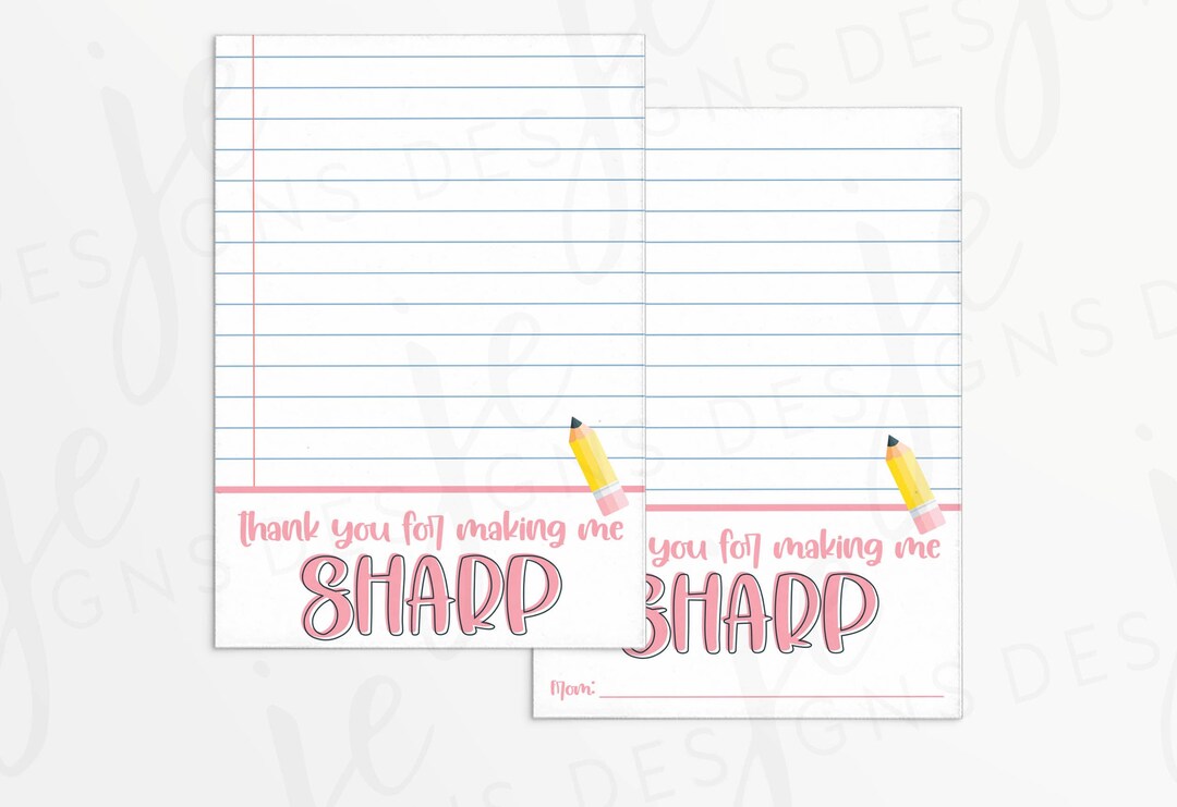 Thank You for Making Me Sharp 3.5x5" Mini Cookie Card With Pencil ...