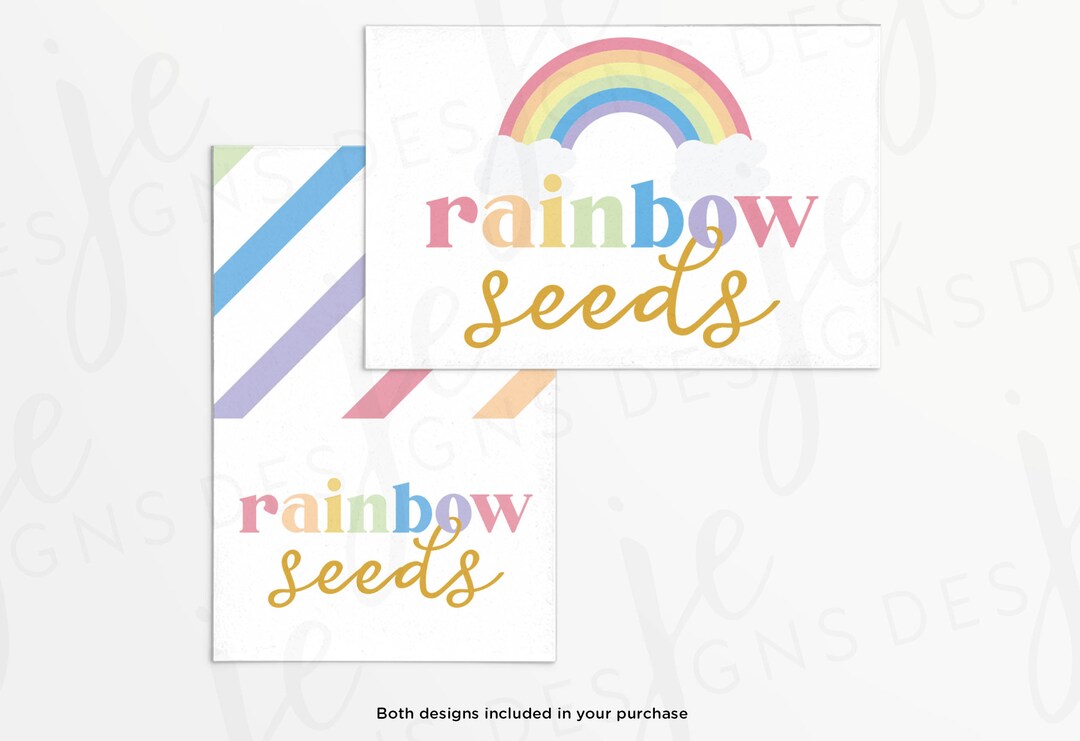 Rainbow Seeds 3x2" Gift Tag With Rainbow Font Mix Lettering | St ...
