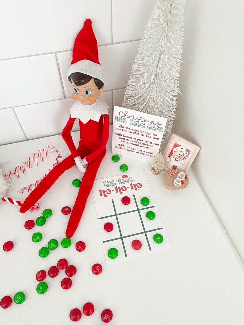 Printable Tic Tac Toe Card and Poem for North Pole Elf Holiday Elf Elf ...