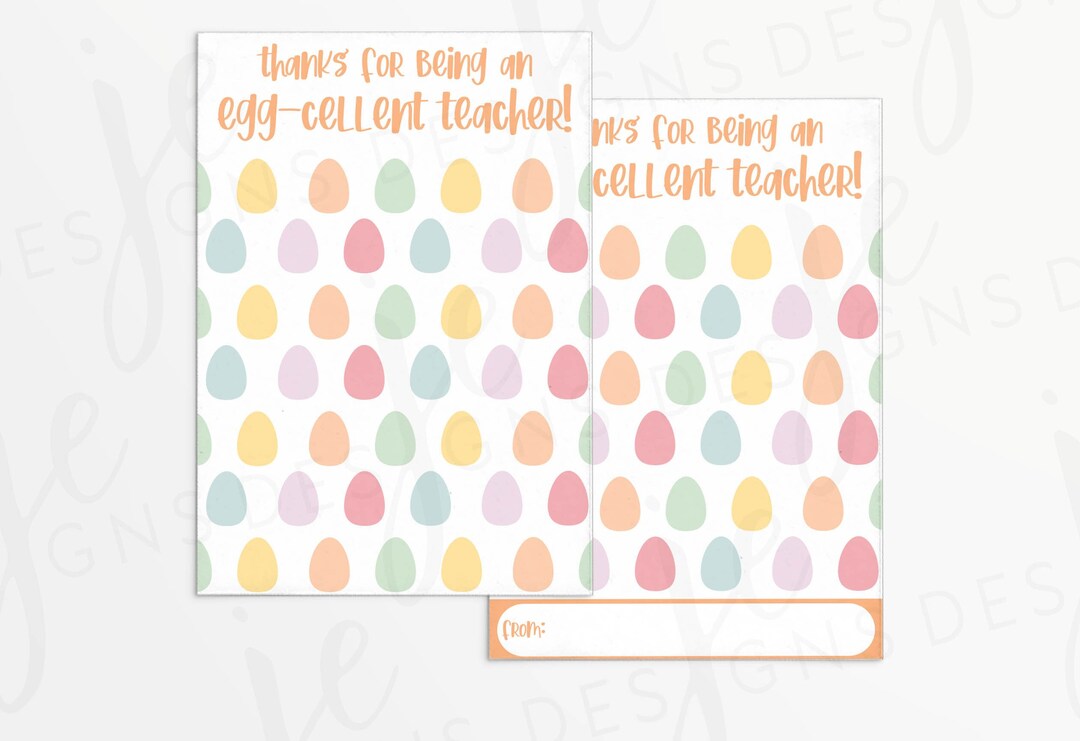 Thanks for Being an Eggcellent Teacher 3.5x5" Mini Cookie Card With ...