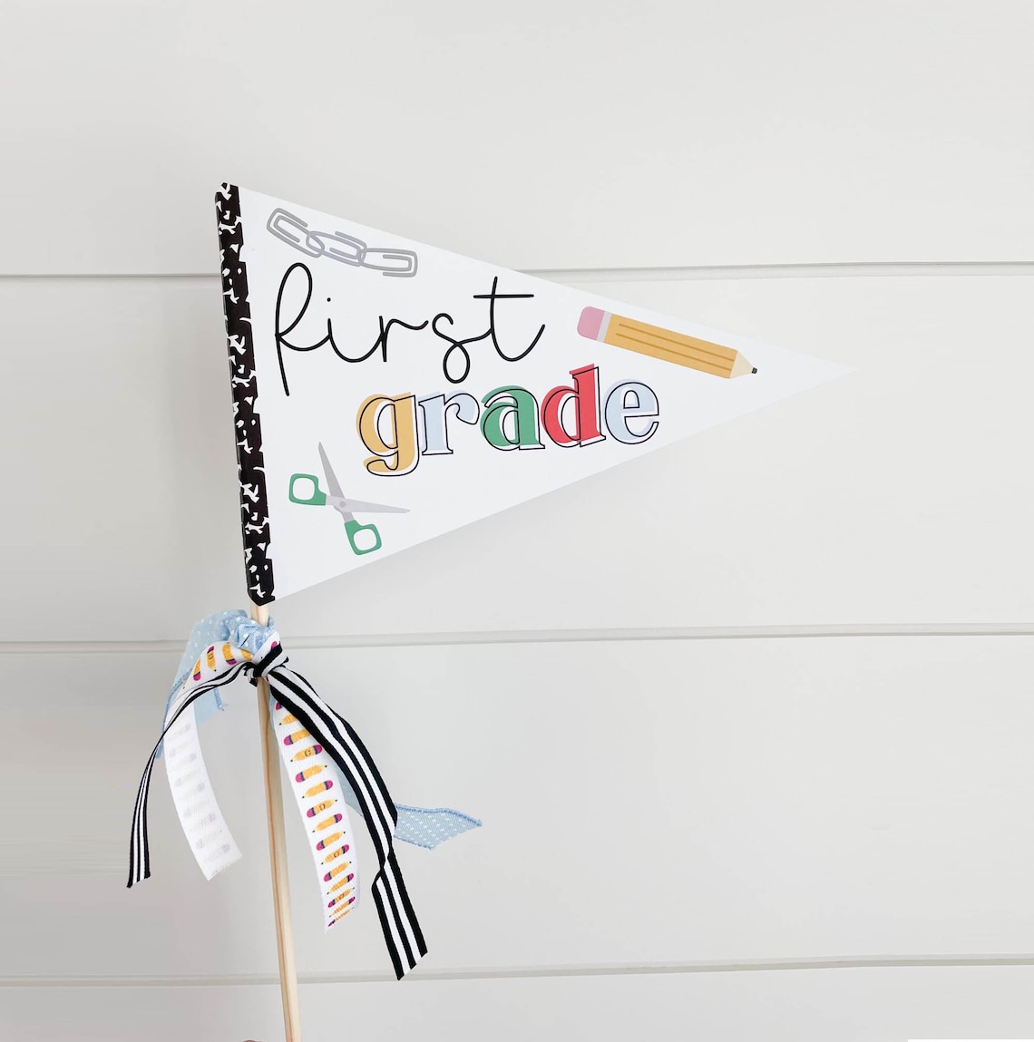 Back to School Pennant Flag Printable First Day of School - Etsy