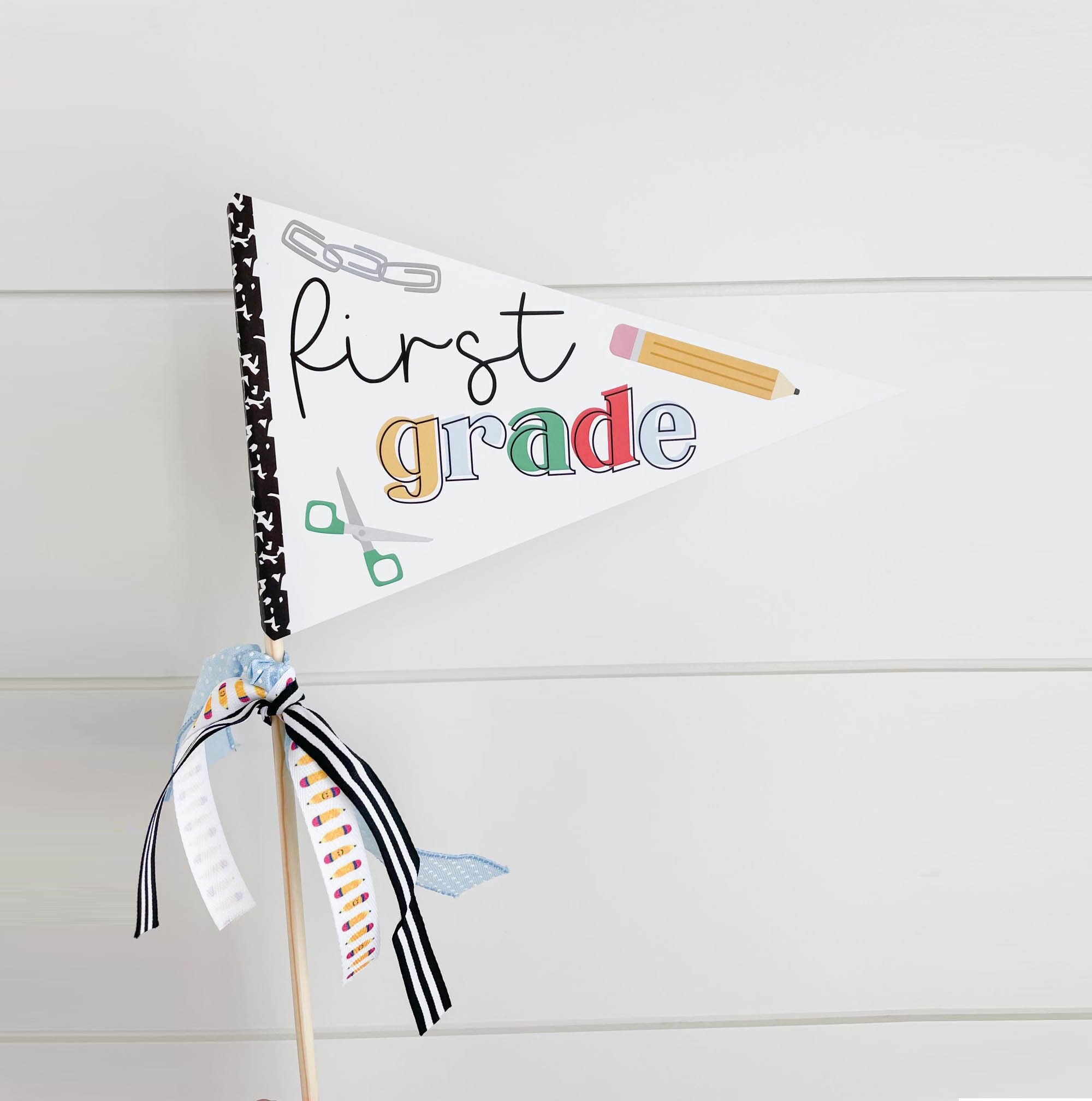 Back to School Pennant Flag Printable First Day of School - Etsy