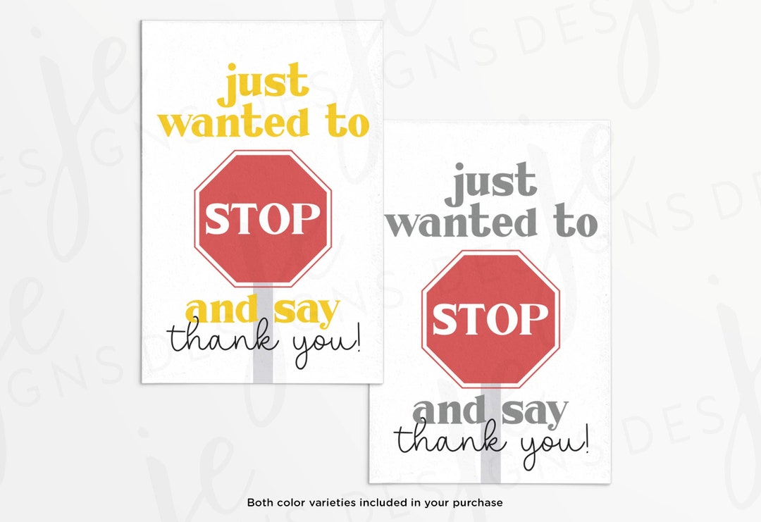 Just Wanted to STOP and Say Thank You 3x2" Gift Tag for School Bus ...