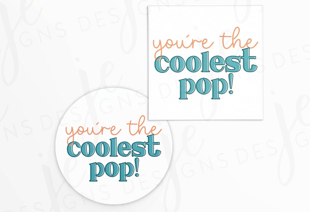 Father's Day "the Coolest Pop" Popsicle-themed 2x2" Gift Tag | Cookie ...