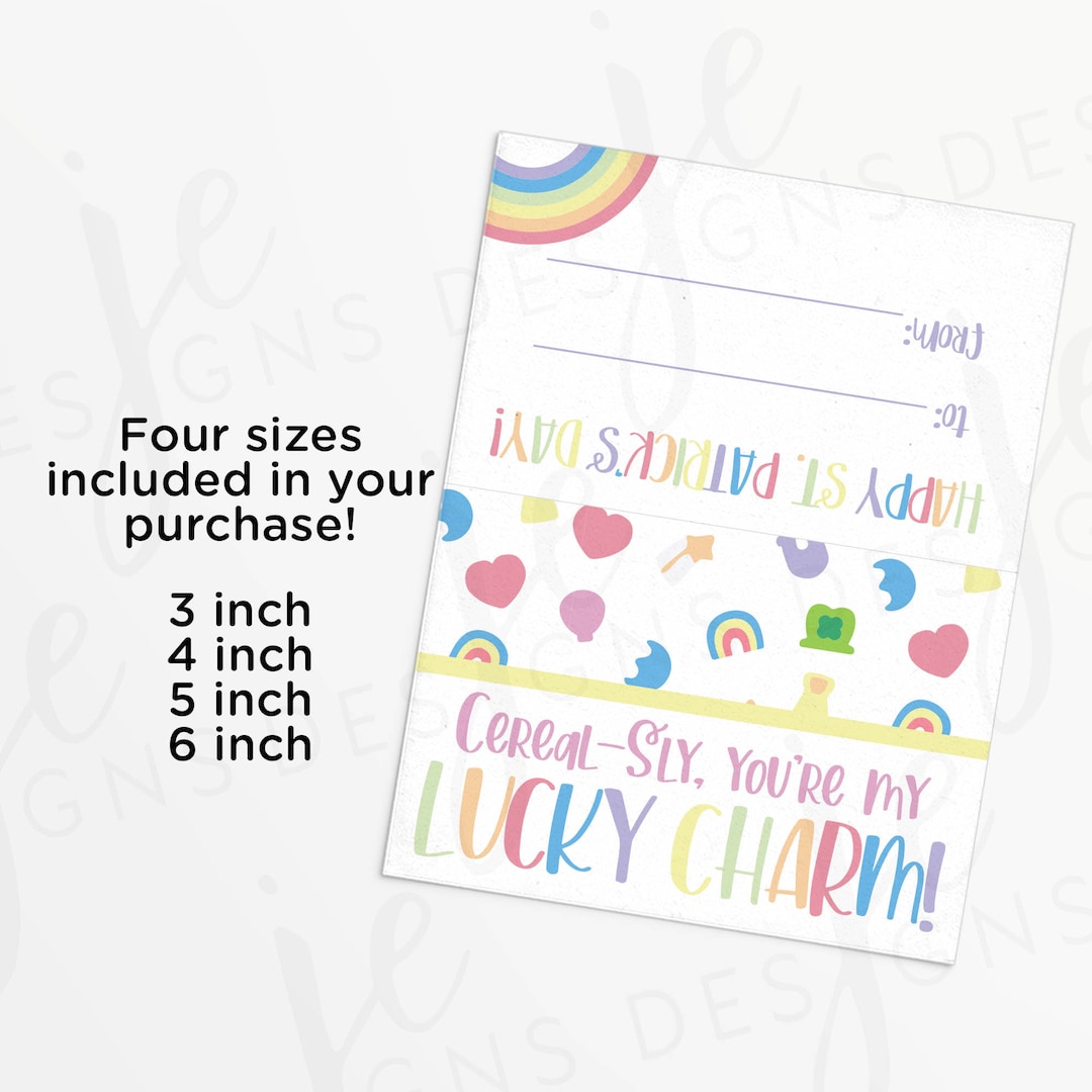 Cereal-sly Lucky Charm Treat Bag Toppers in 4 Sizes| Cereal Icons ...