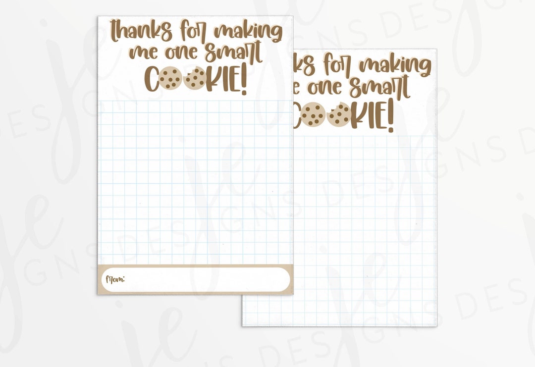 Thanks to You I'm One Smart Cookie 3.5x5" Mini Cookie Card With Graph ...