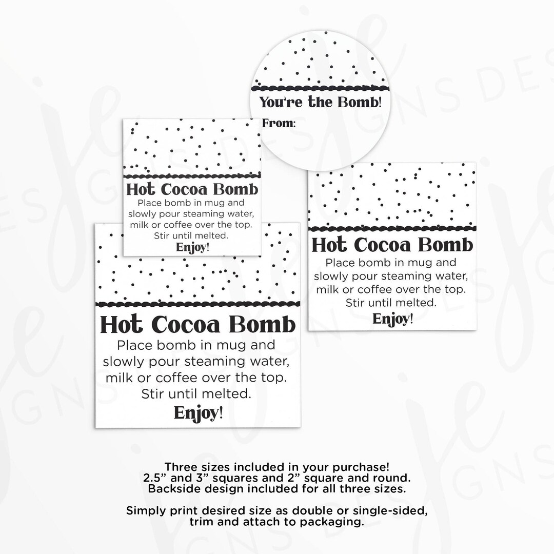 Hot Cocoa Bomb Instructions in 3 Sizes: 2x2, 2.5x2.5 and 3x3 Hot ...