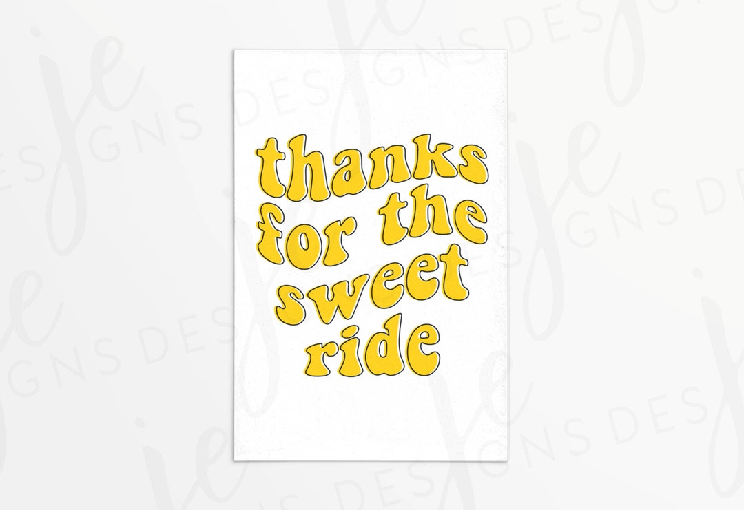 Thanks for the Sweet Ride 3x2" Gift Tag for School Bus Drivers | End of ...